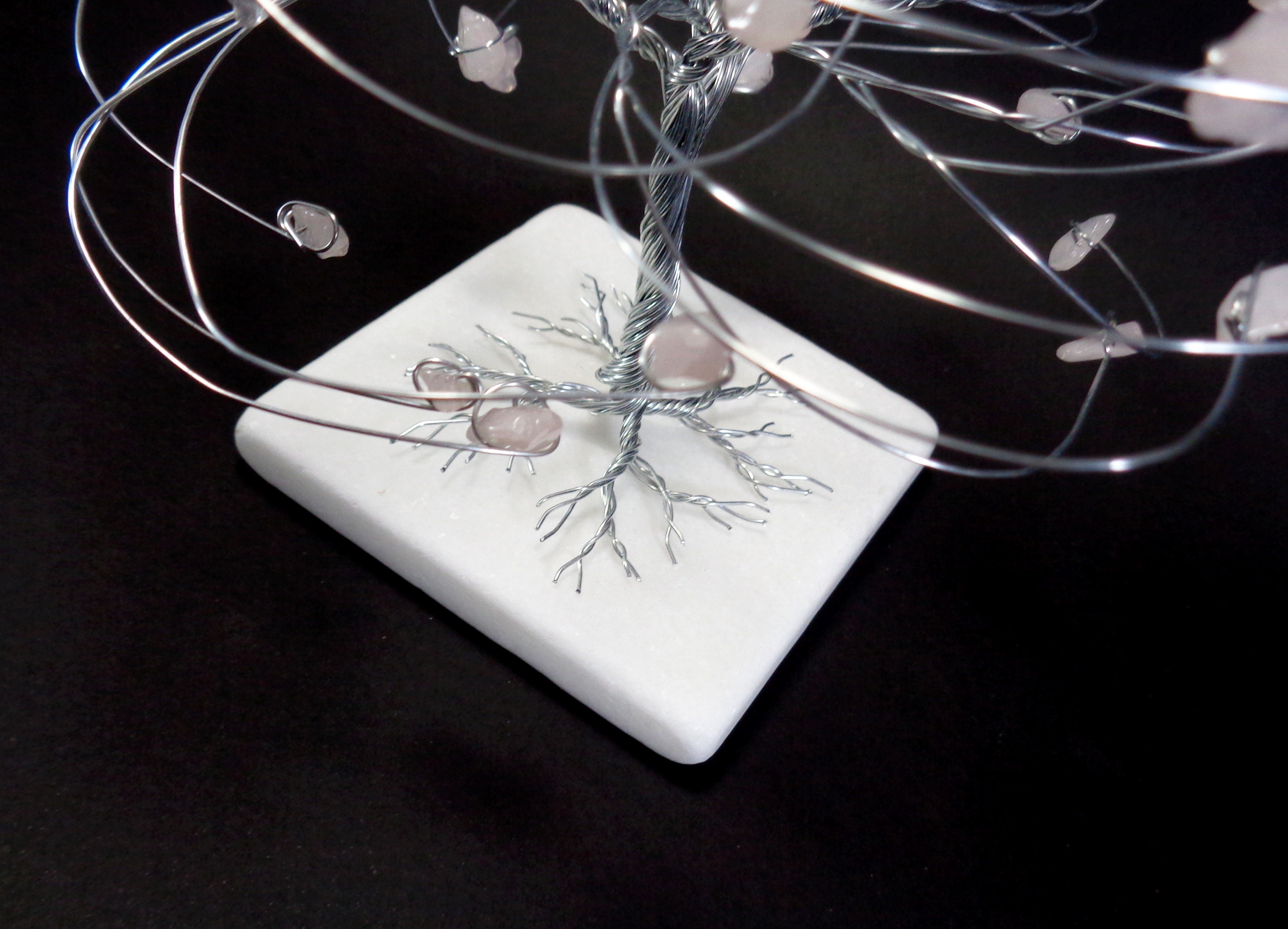 Rose Quartz Wedding Cake Topper, Tree of Life Cake Topper ,rose Quartz ...