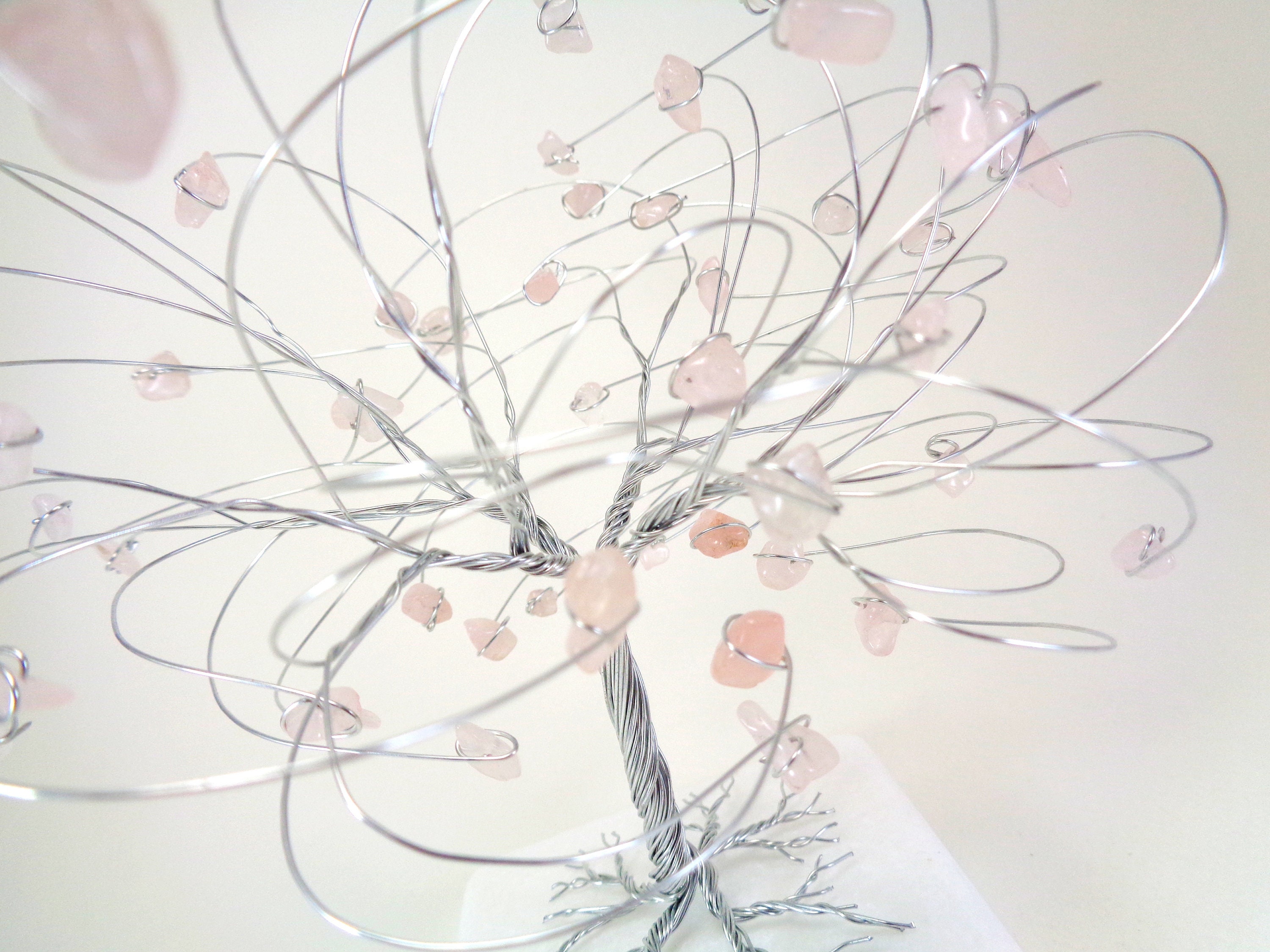 Rose Quartz Wedding Cake Topper, Tree of Life Cake Topper ,rose Quartz ...