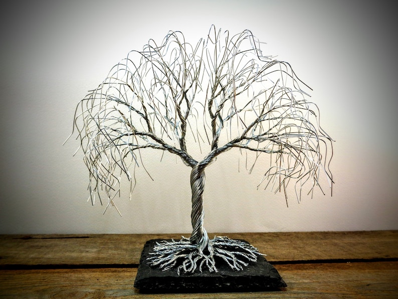 Weeping Willow Wire Tree Sculpture, Metal Tree of Life Sculpture, Wire ...