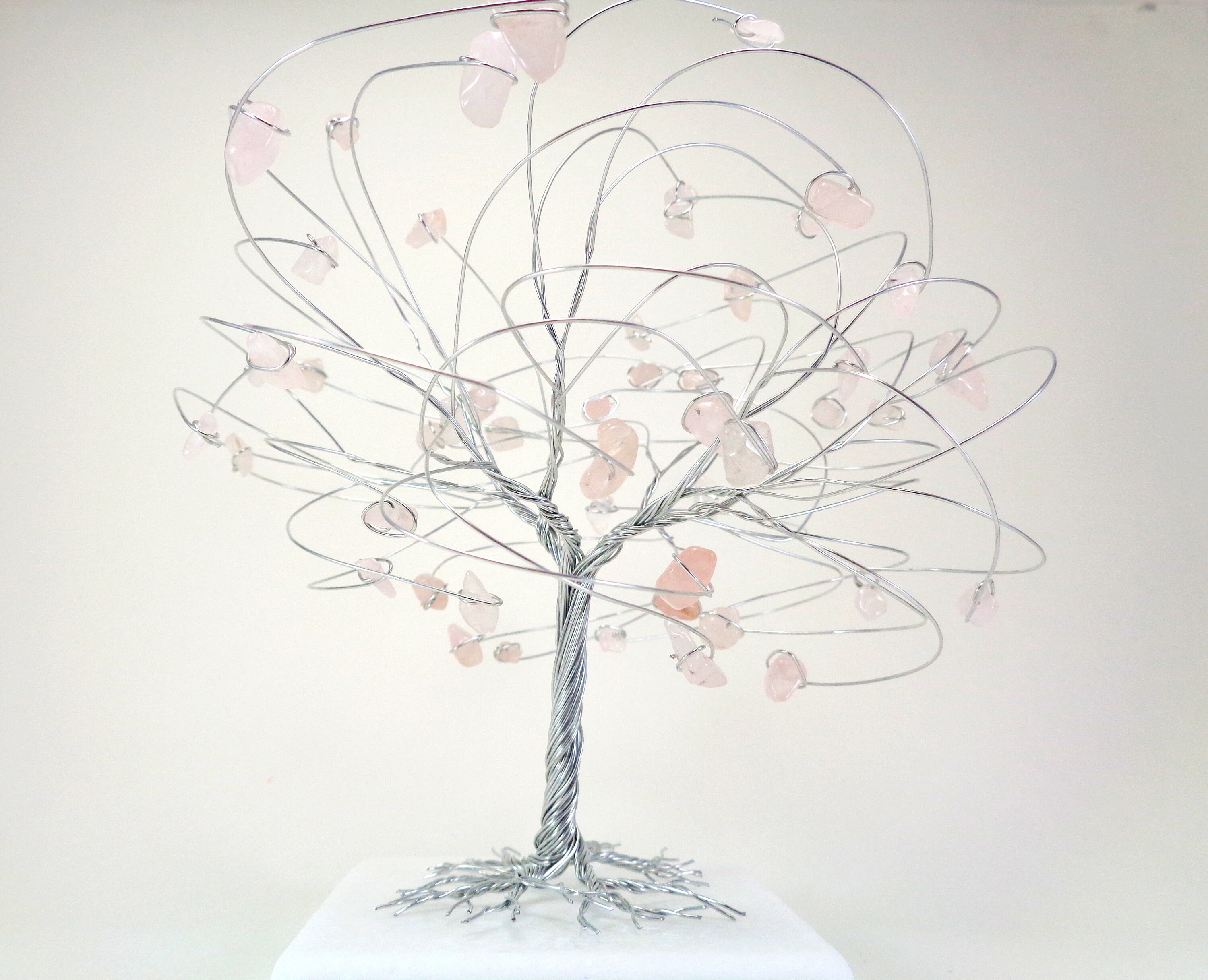 Rose Quartz Wedding Cake Topper, Tree of Life Cake Topper ,rose Quartz ...