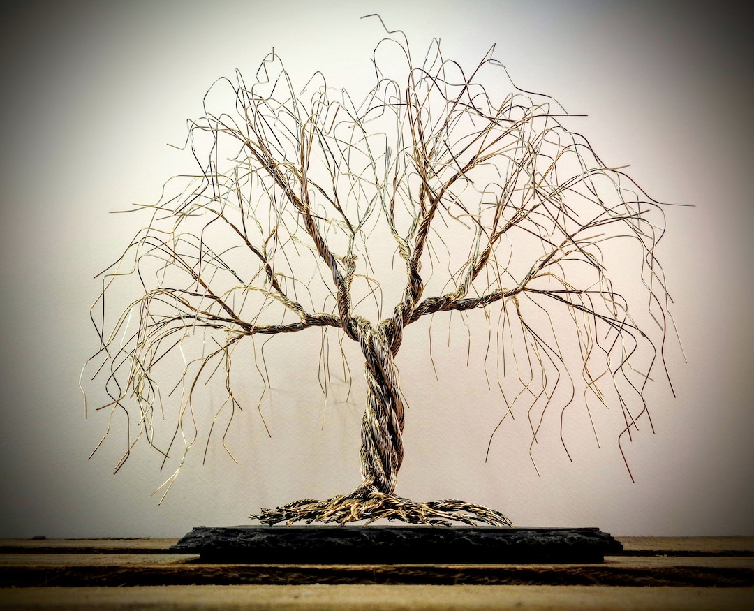 Wire Tree Sculpture, Anniversary Gift, Tree of Life Metal Sculpture ...