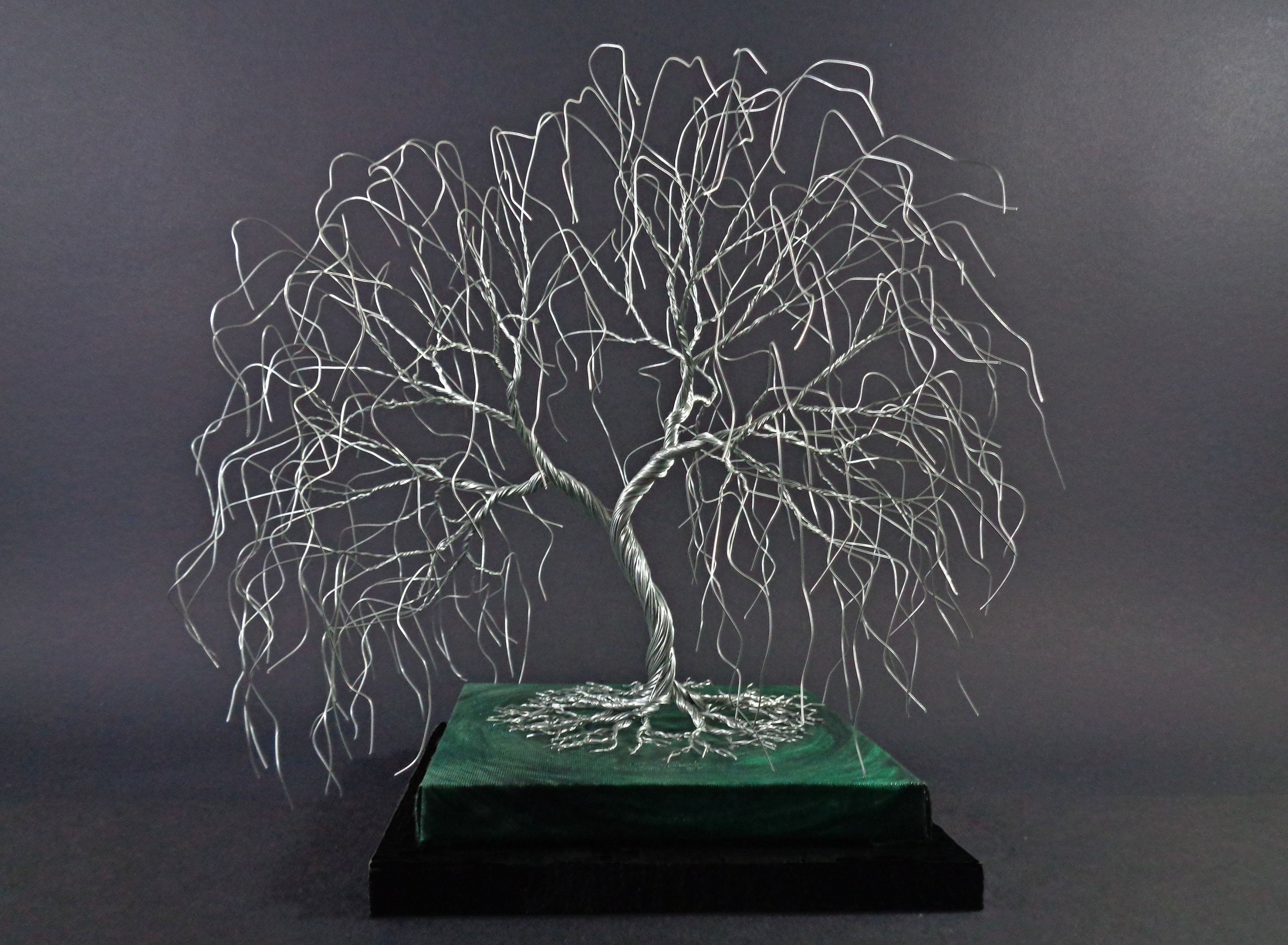 Large Weeping Willow Wire Tree Sculpture, Wire Bonsai Tree of Life ...