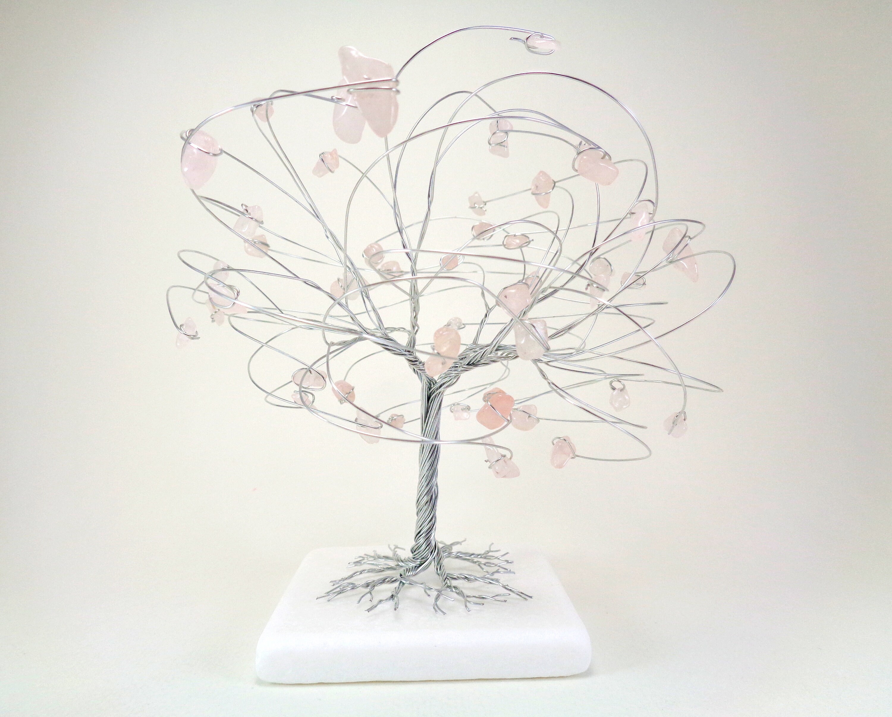 Rose Quartz Wedding Cake Topper, Tree of Life Cake Topper ,rose Quartz ...