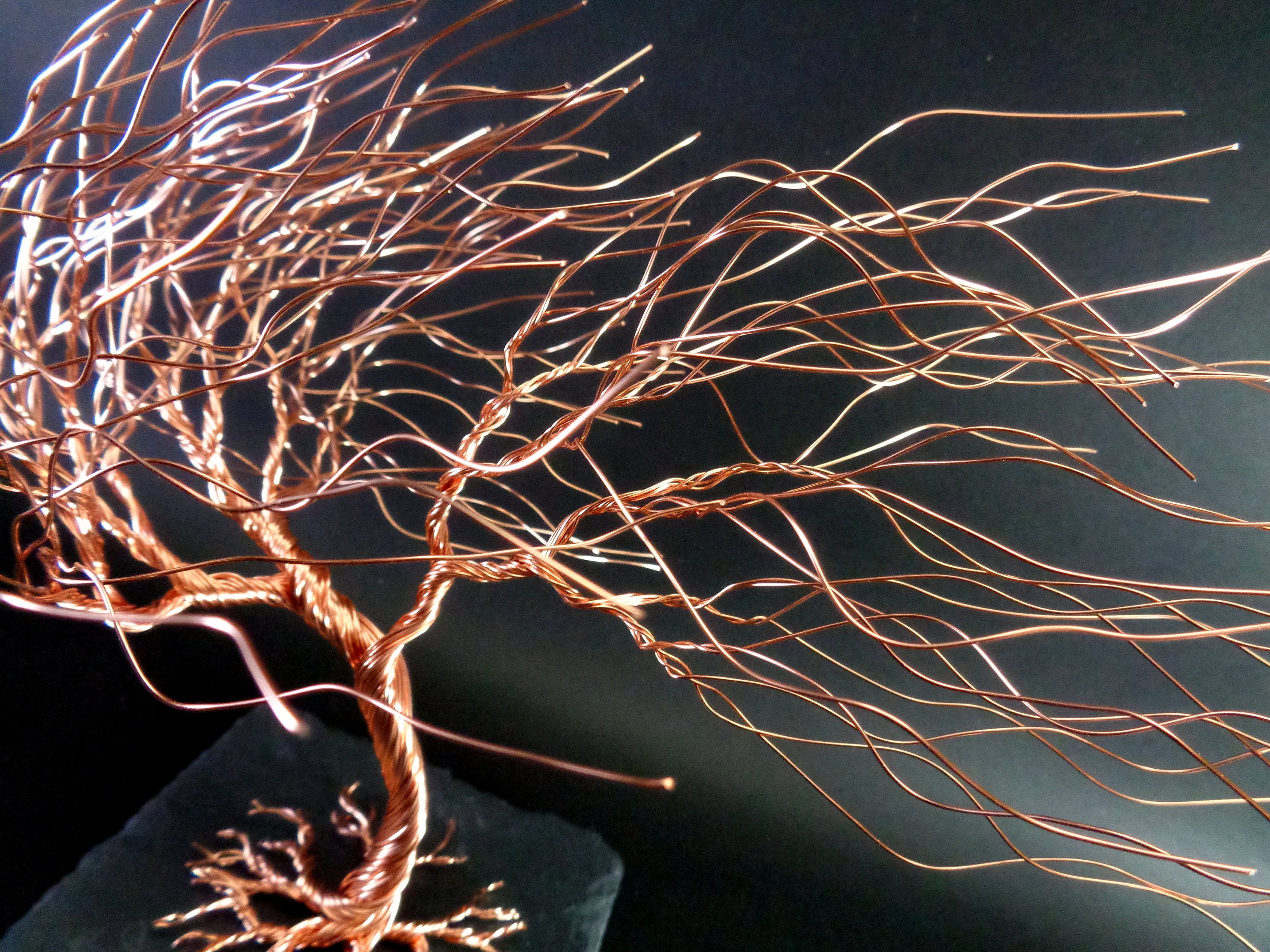 Copper Windswept Weeping Willow Wire Tree Sculpture, Metal Tree of Life ...