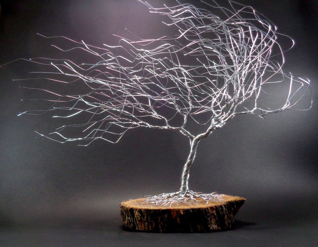 Wire Tree Sculpture, Anniversary Gift, Tree of Life Metal Sculpture ...