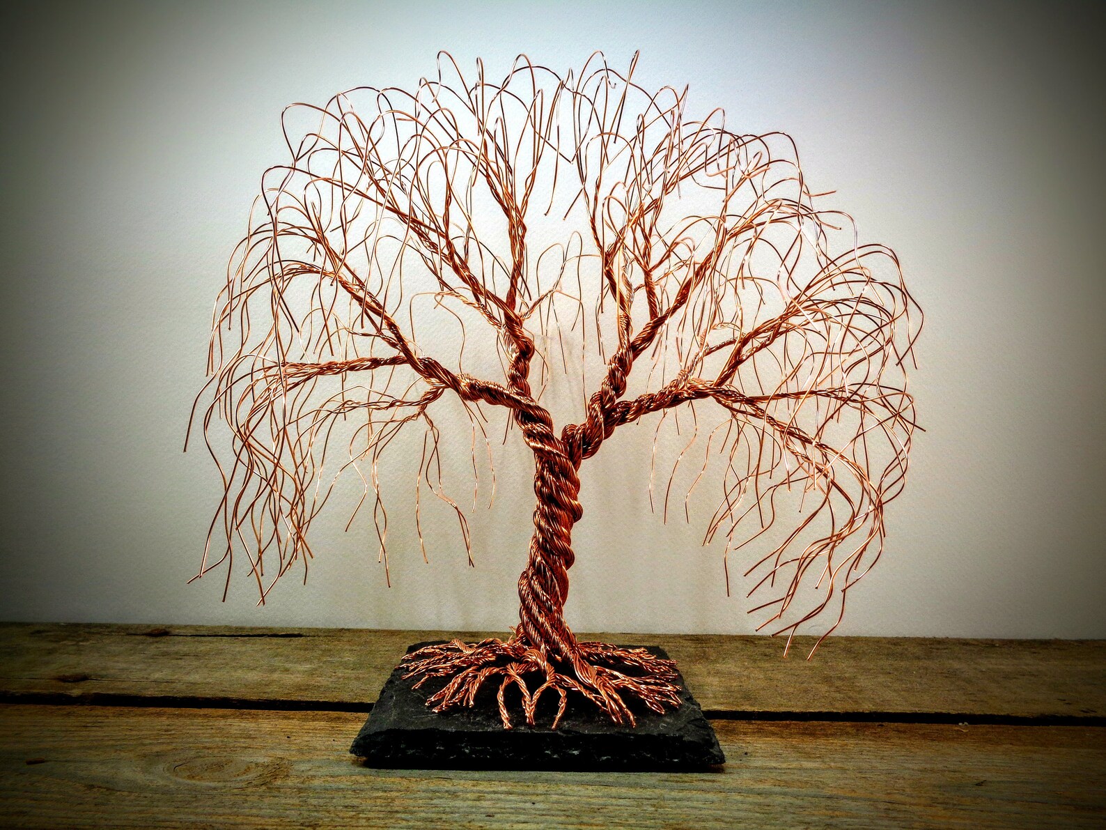 Copper Weeping Willow Wire Tree Sculpture, Metal Tree of Life Sculpture ...