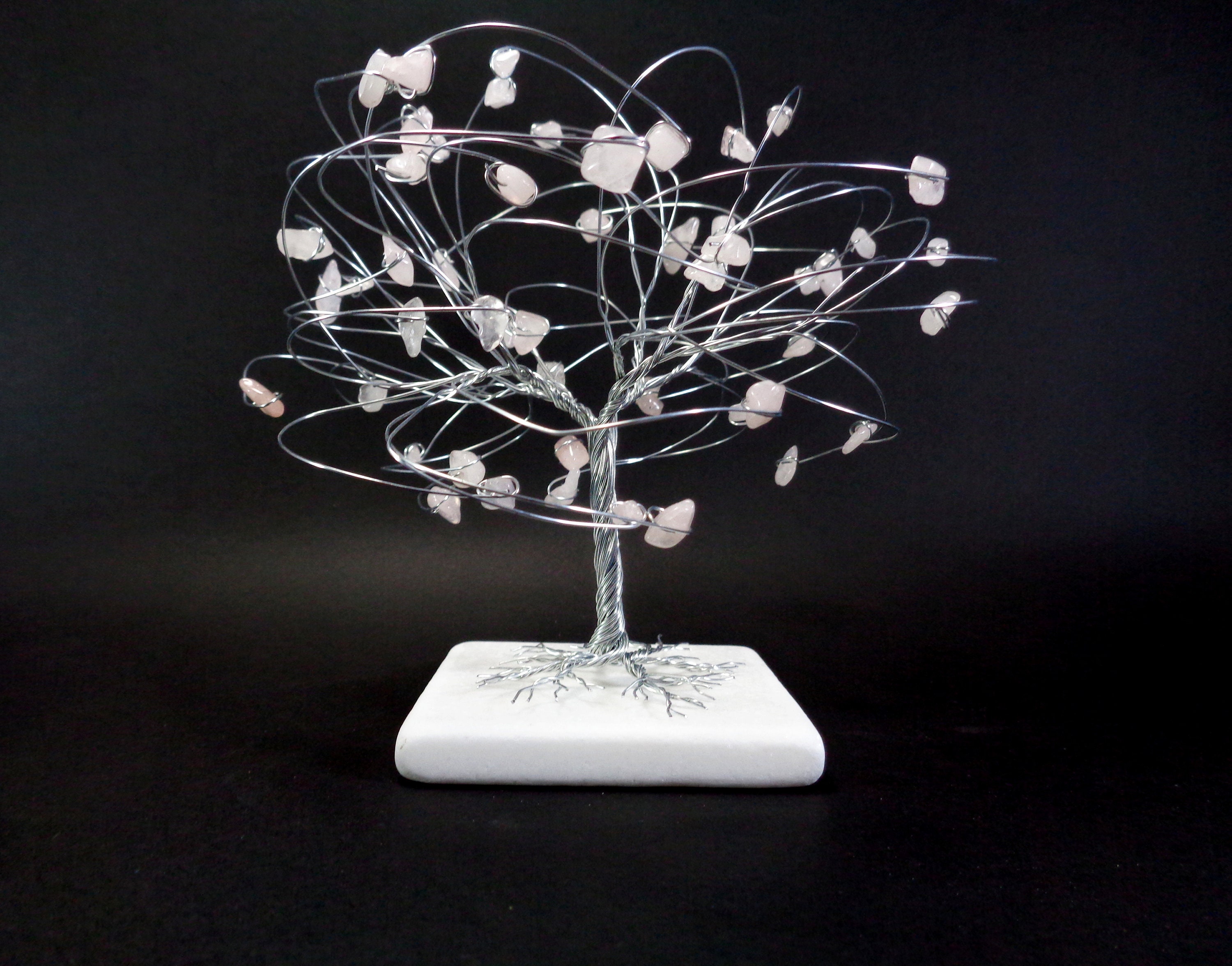 Rose Quartz Wedding Cake Topper, Tree of Life Cake Topper ,rose Quartz ...