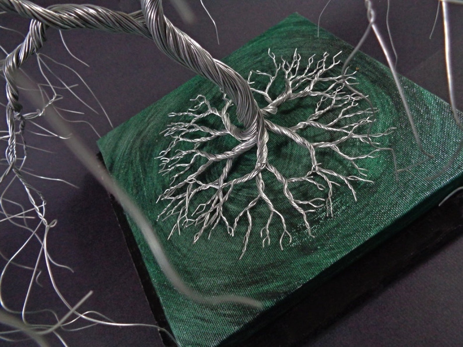 Large Weeping Willow Wire Tree Sculpture, Wire Bonsai Tree of Life ...