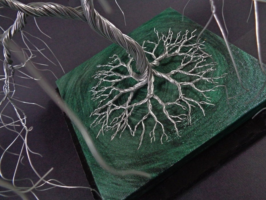 Large Weeping Willow Wire Tree Sculpture, Wire Bonsai Tree of Life ...