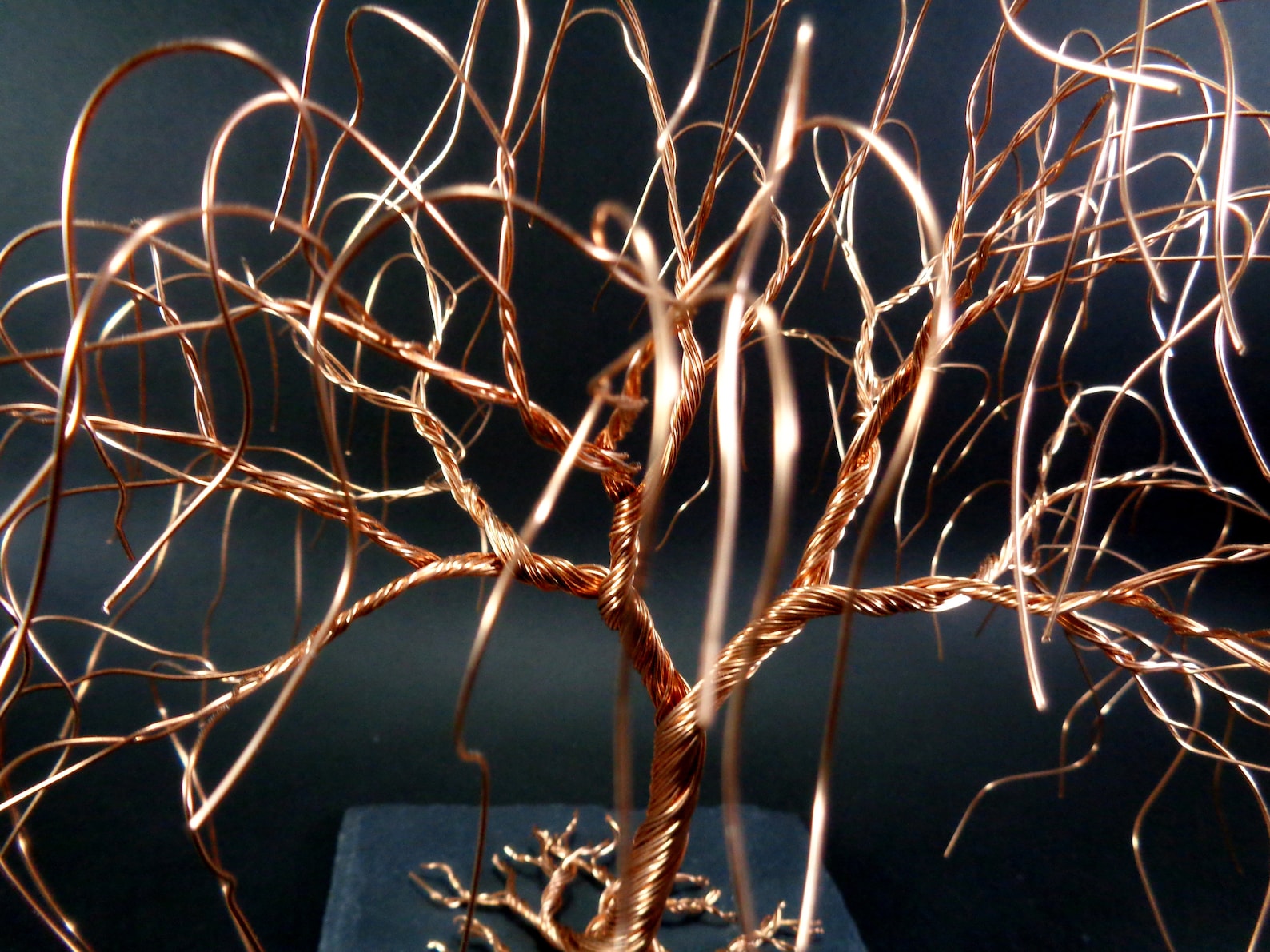 Copper Weeping Willow Wire Tree Sculpture, Metal Tree of Life Sculpture ...