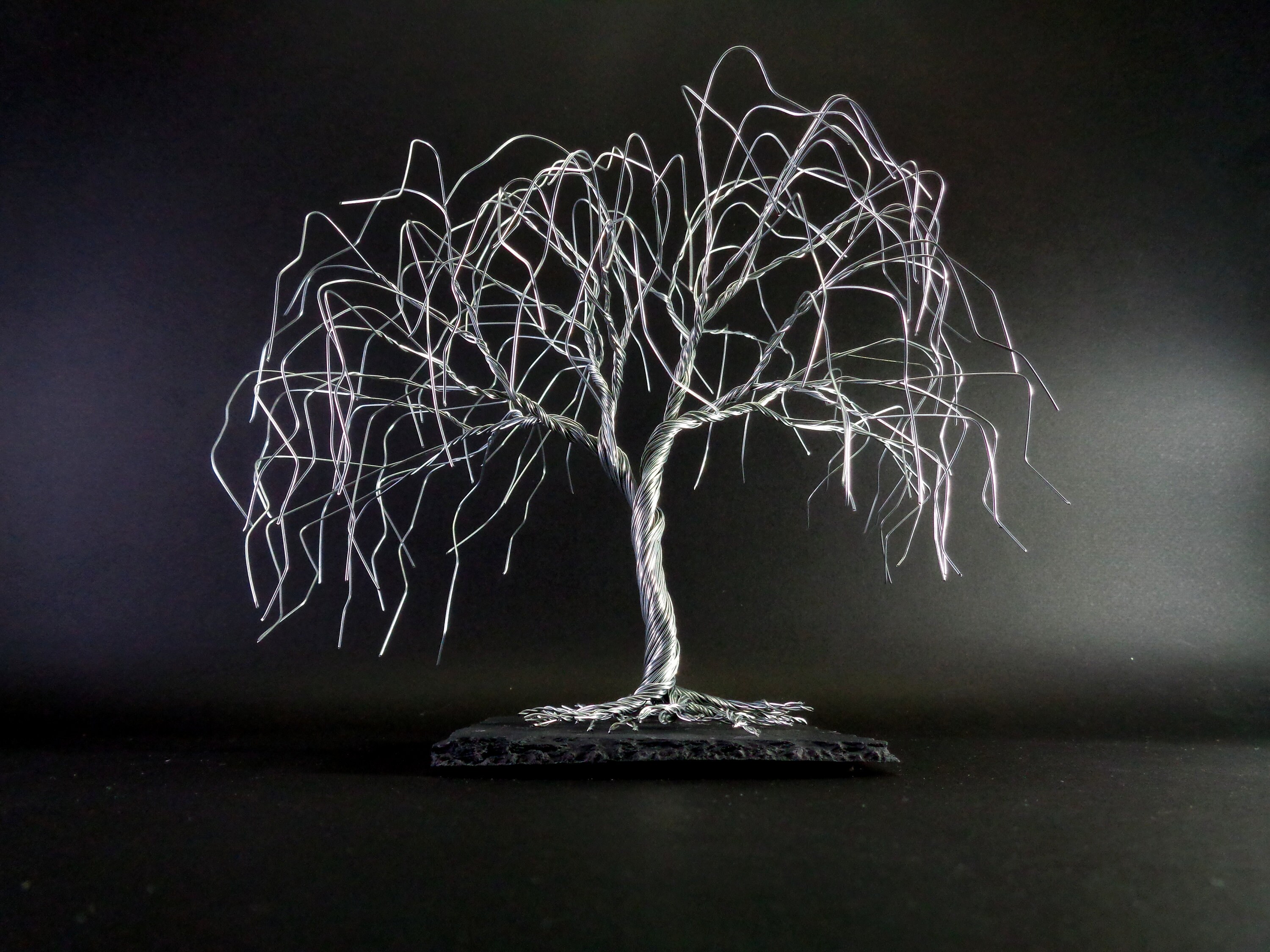 Weeping Willow Wire Tree Sculpture, Metal Tree of Life Sculpture, Wire ...
