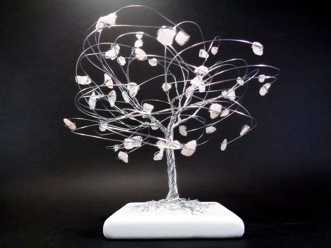 Rose Quartz Wedding Cake Topper, Tree of Life Cake Topper ,rose Quartz ...