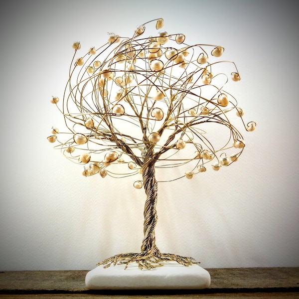 Wire Tree Sculpture, Anniversary Gift, Tree of Life Metal Sculpture ...
