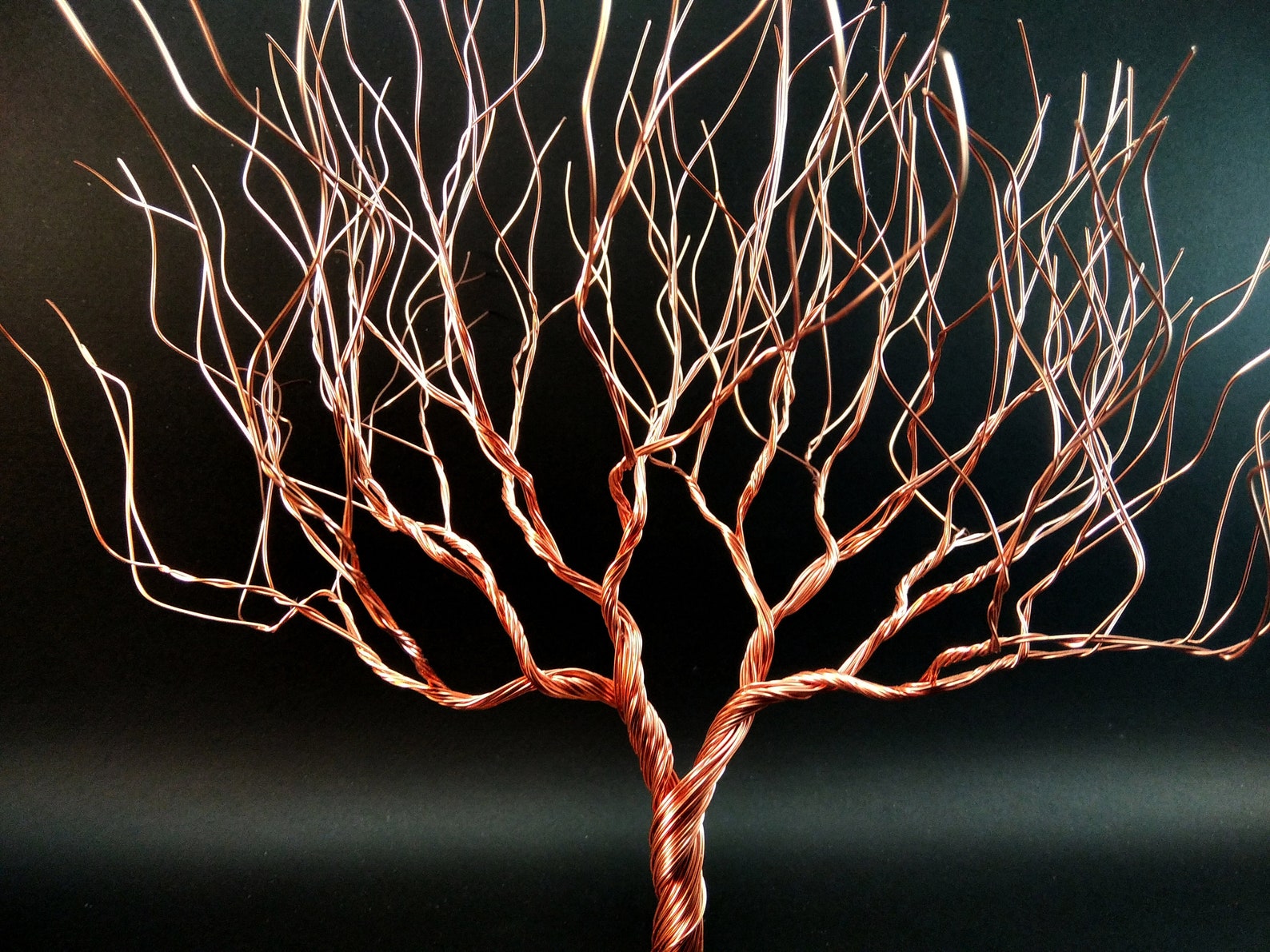 Copper Wire Tree Sculpture on Slate Base, Copper Tree of Life Sculpture ...