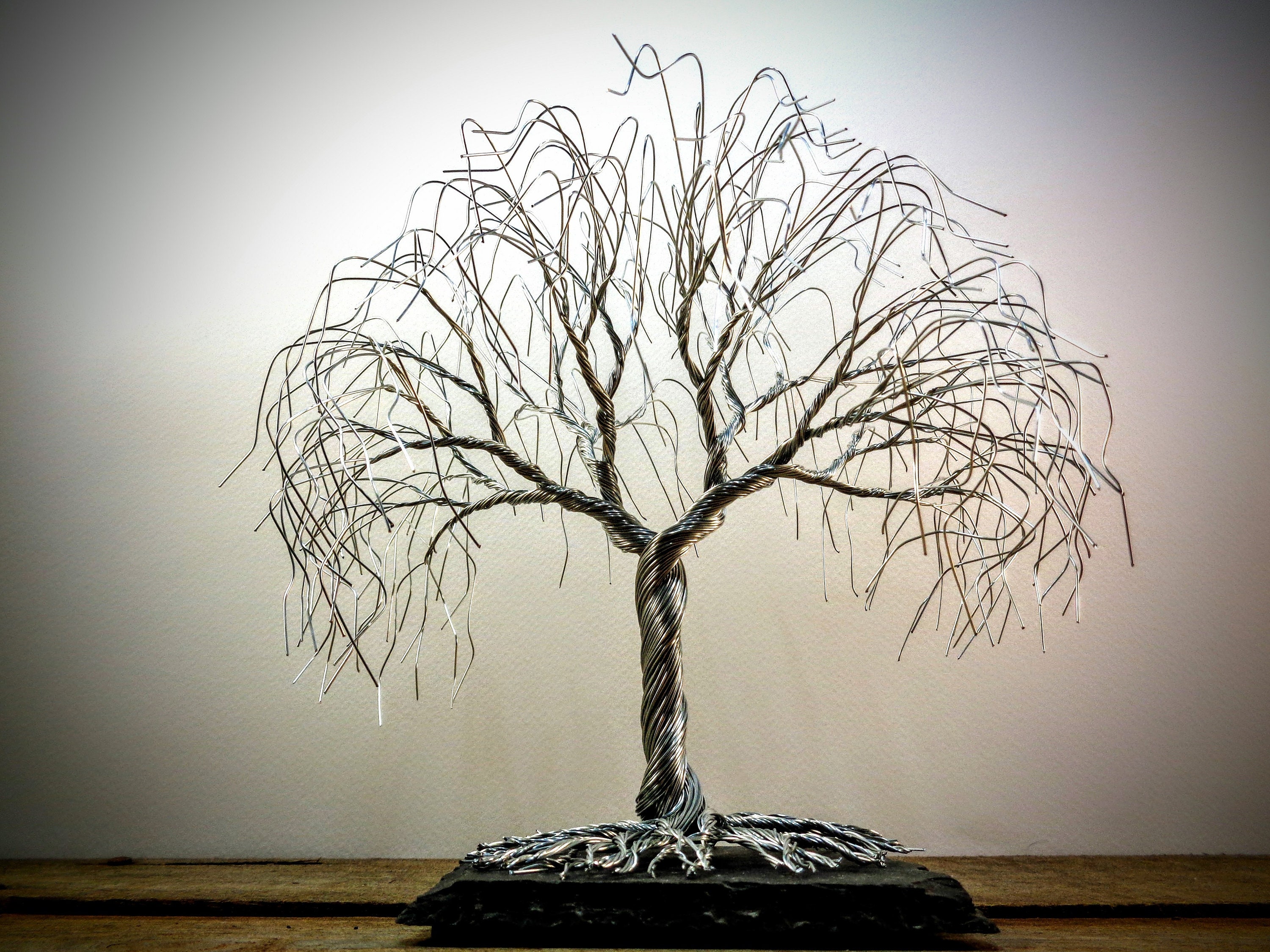 Weeping Willow Wire Tree Sculpture, Metal Tree of Life Sculpture, Wire ...