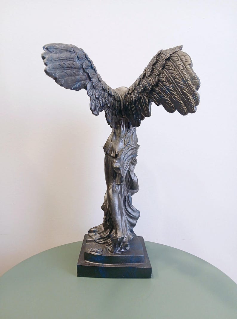 Nike of Samothrace - Urban Industrial Bronze Black Alabaster Sculpture ...