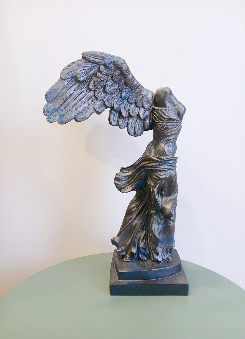 Nike of Samothrace - Urban Industrial Bronze Black Alabaster Sculpture ...