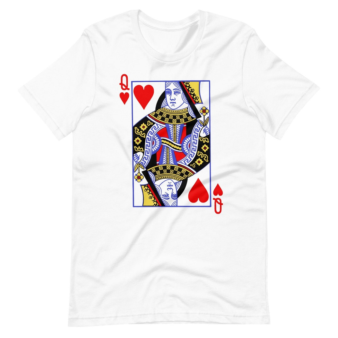 Queen of Hearts Graphic Tees, Novelty T-shirts, Queen Card Tshirt ...