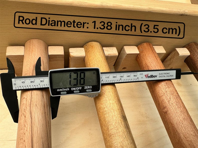 Solid Oak Curtain Rod: Custom Size, Rustic Drapery Pole With Brackets ...