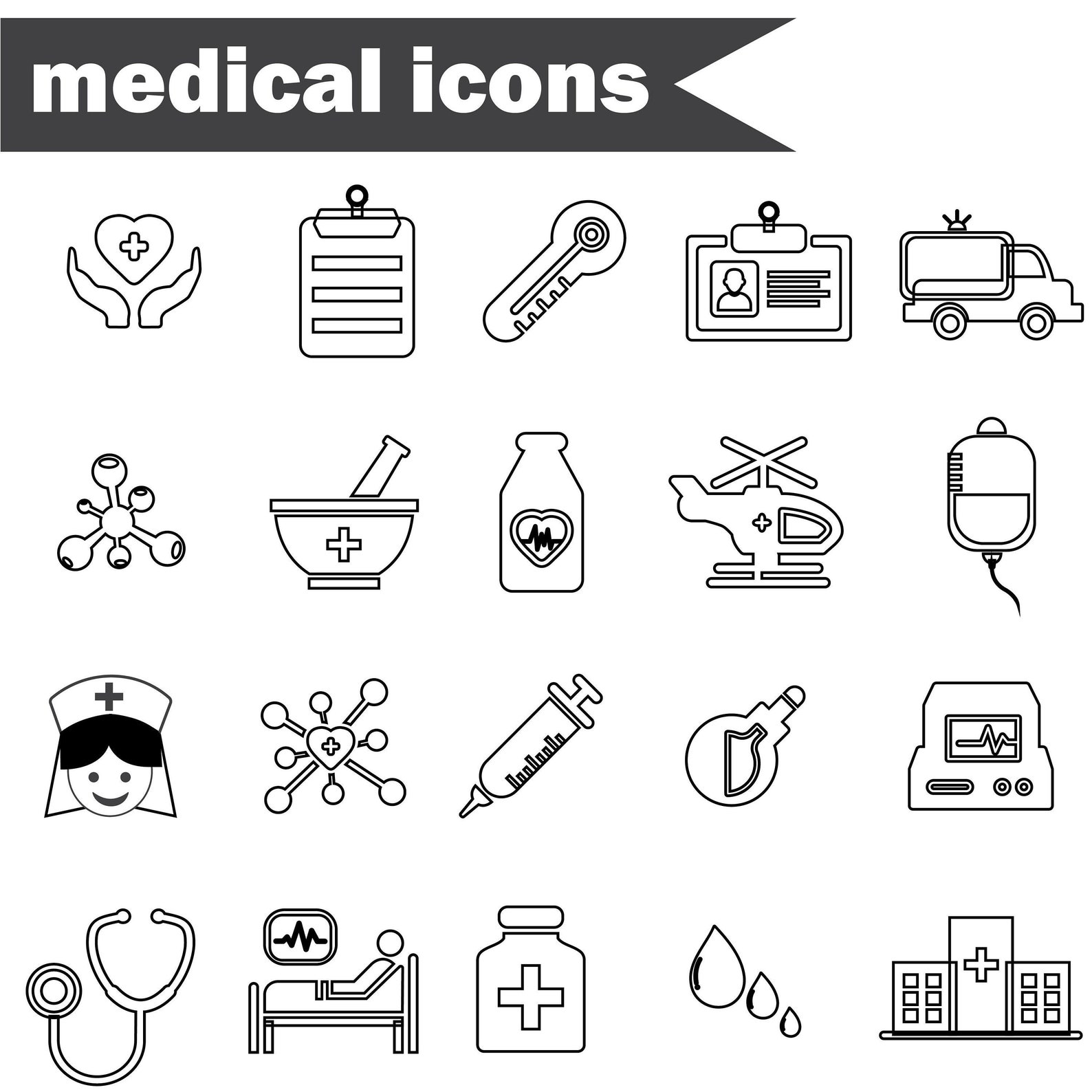 Medical Clipart. Hand Drawn Doctor, Medicine, Health Clip Art, Hospital ...