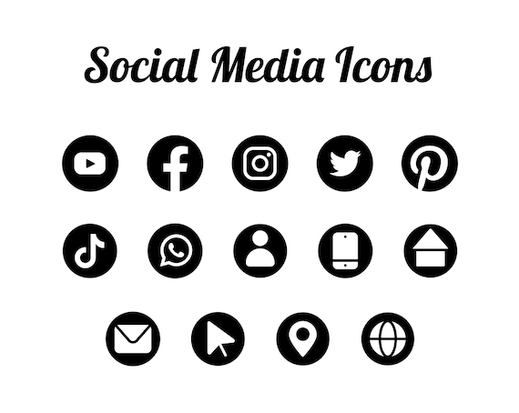 Iconos de redes sociales Símbolos de redes sociales Vectores - Etsy México