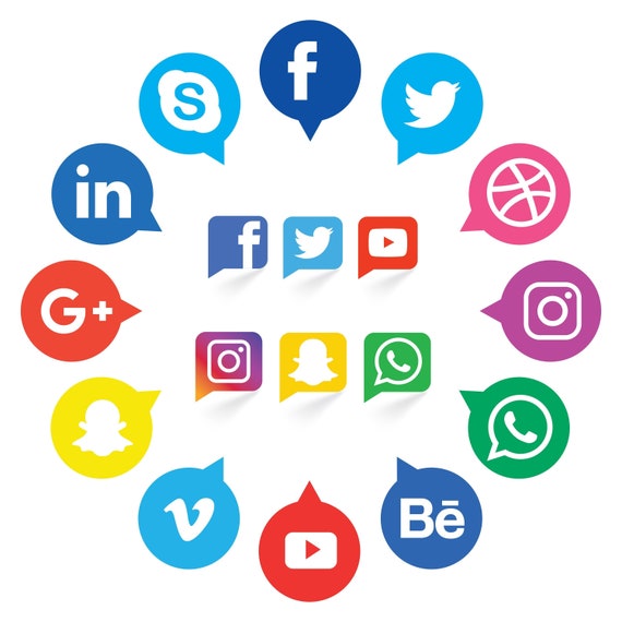 Social Media Icons Social Media Symbols Printable SVG File - Etsy