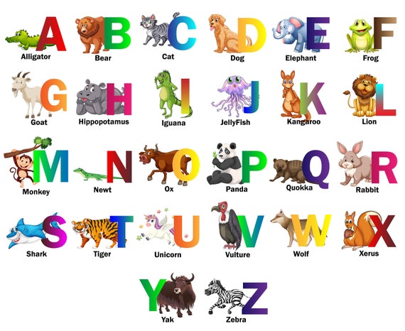 Alphabet Clipart. Alphabet SVG. Alphabets Bundle SVG. Animal | Etsy