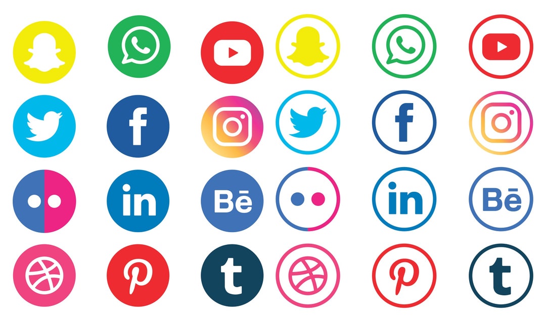 Social Media Icons, Social Media Symbols Printable SVG File Vectors ...
