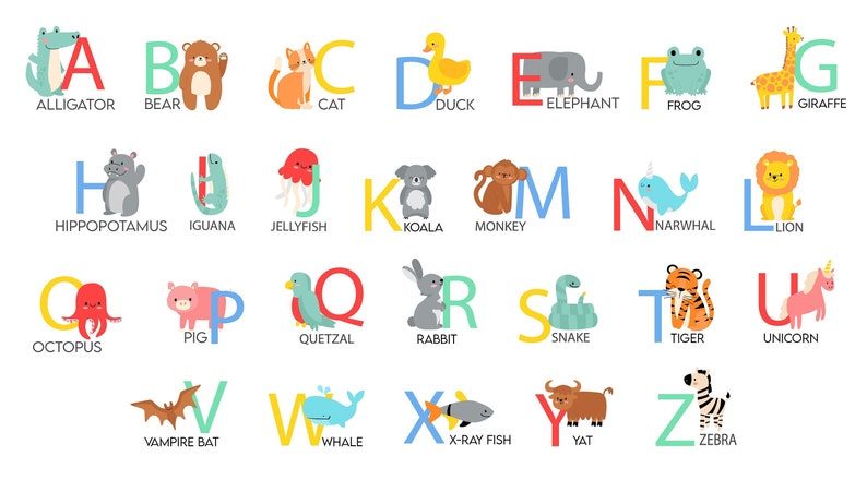 Alphabet Clipart. Alphabet SVG. Alphabets Bundle SVG. Animal Alphabets ...