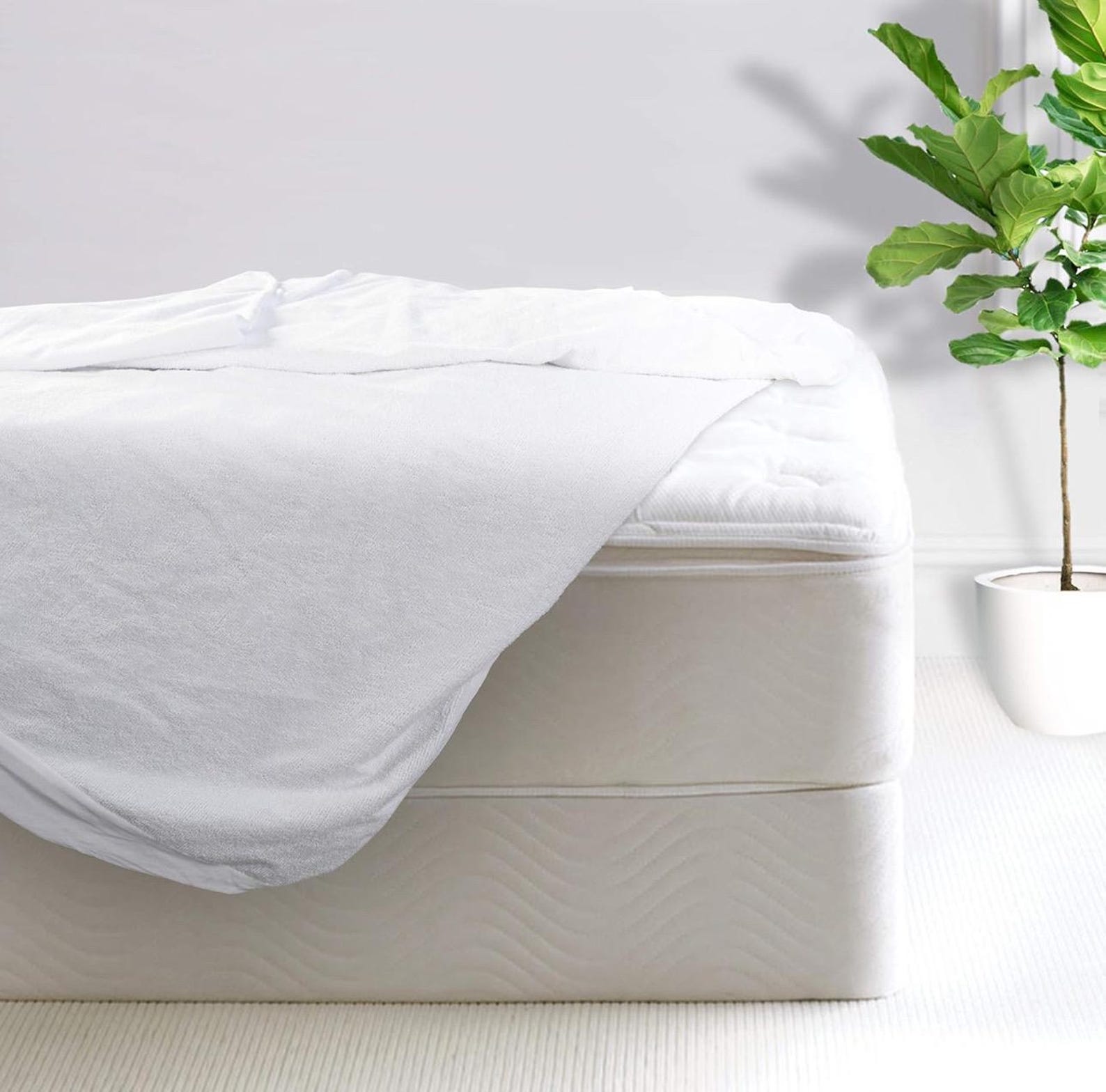 Waterproof Mattress Protector Single Terry Towel Mattress Topper Single ...