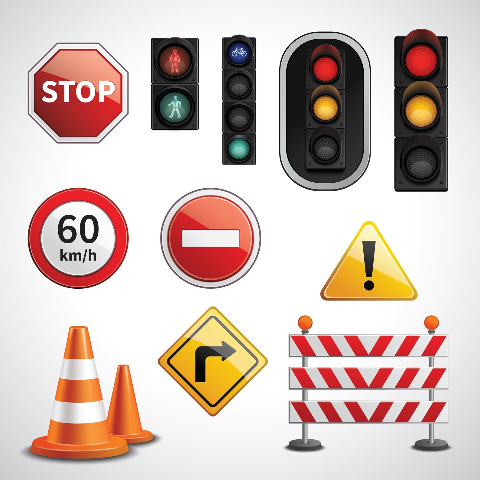 Road Sign Clipart: Traffic Signs SVG Bundle (digital Download) - Etsy