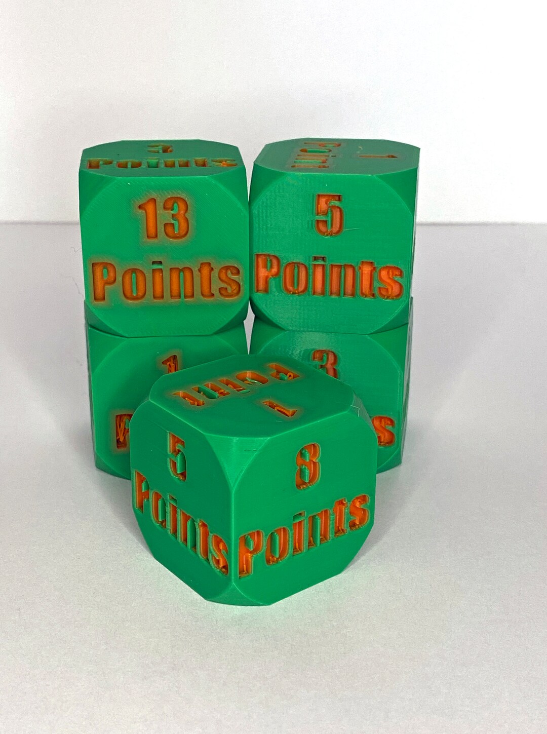 Green/orange Agile Fibonacci Planning Dice Poker Planning Software ...