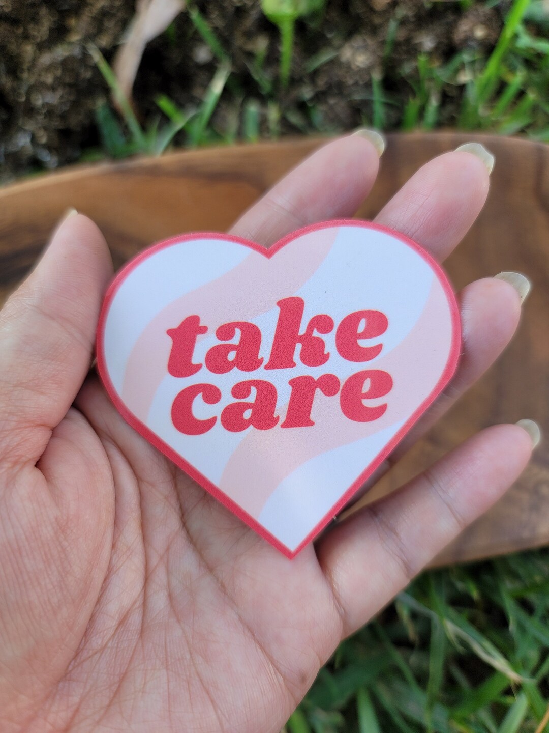 Take Care Sticker, Self-love, Self-care, Heart Vinyl Sticker, Caring ...
