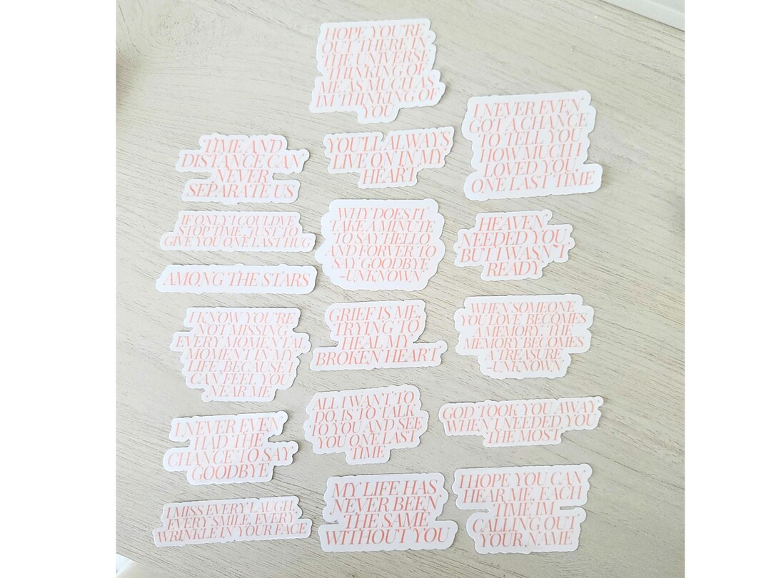 Grief Stickers, Grief, Loss of Loved Ones, Remembrance, Memorial ...