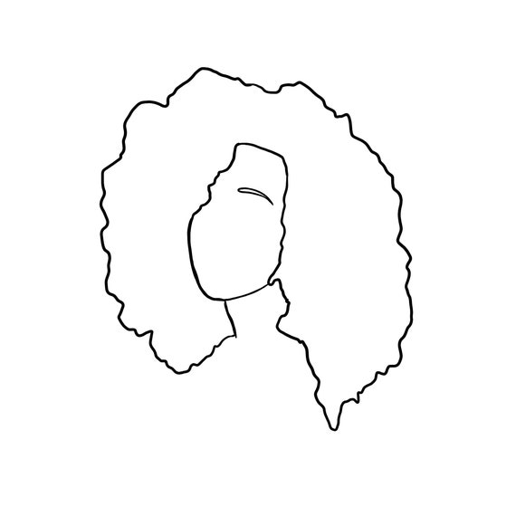 Afro Line Art | Etsy