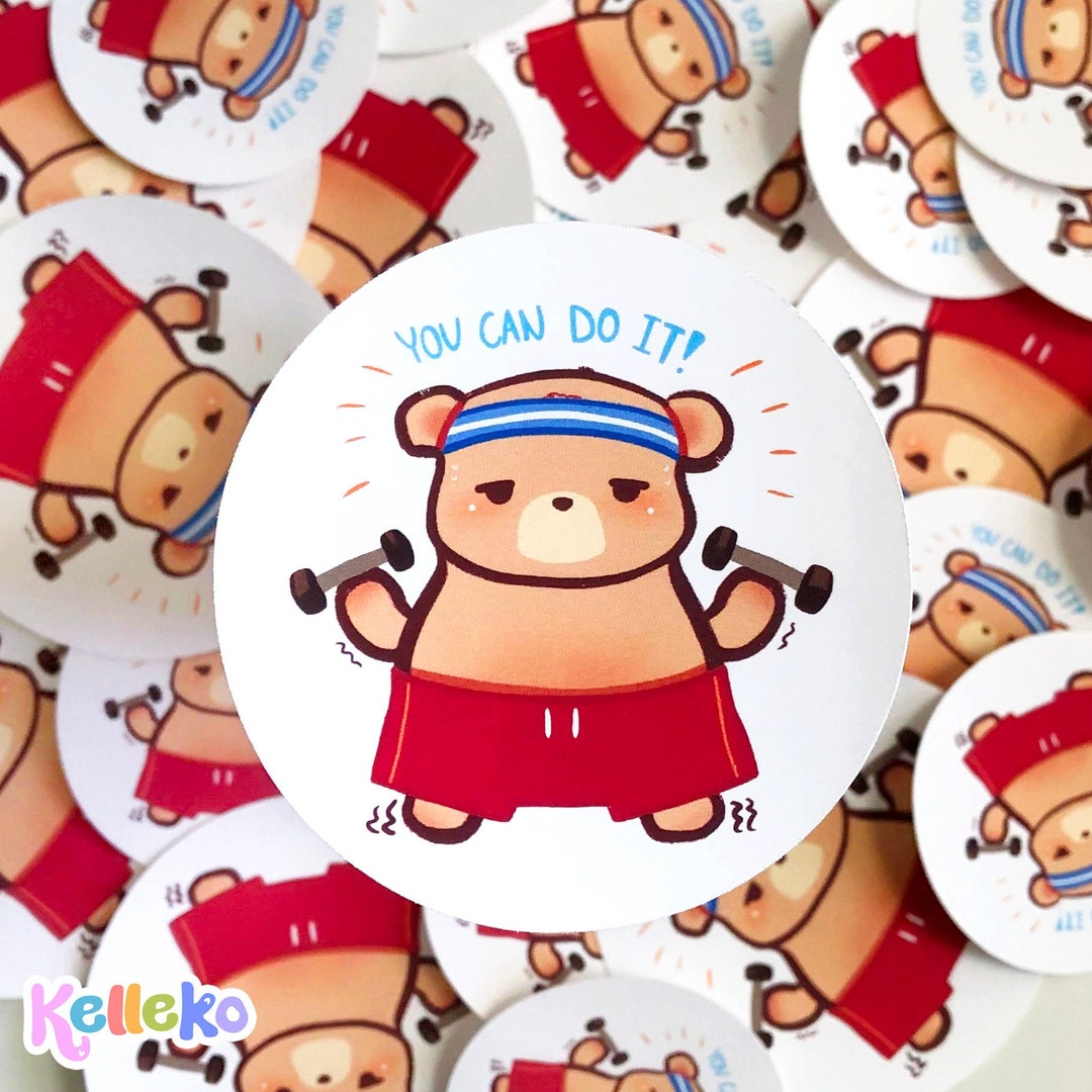 Cute Motivational Bear Sticker Inspiring Quote - Etsy