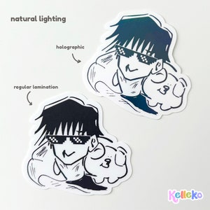 Toji Thug Life Glasses Sticker HOLOGRAPHIC - JJK, Anime Sorcerer ...