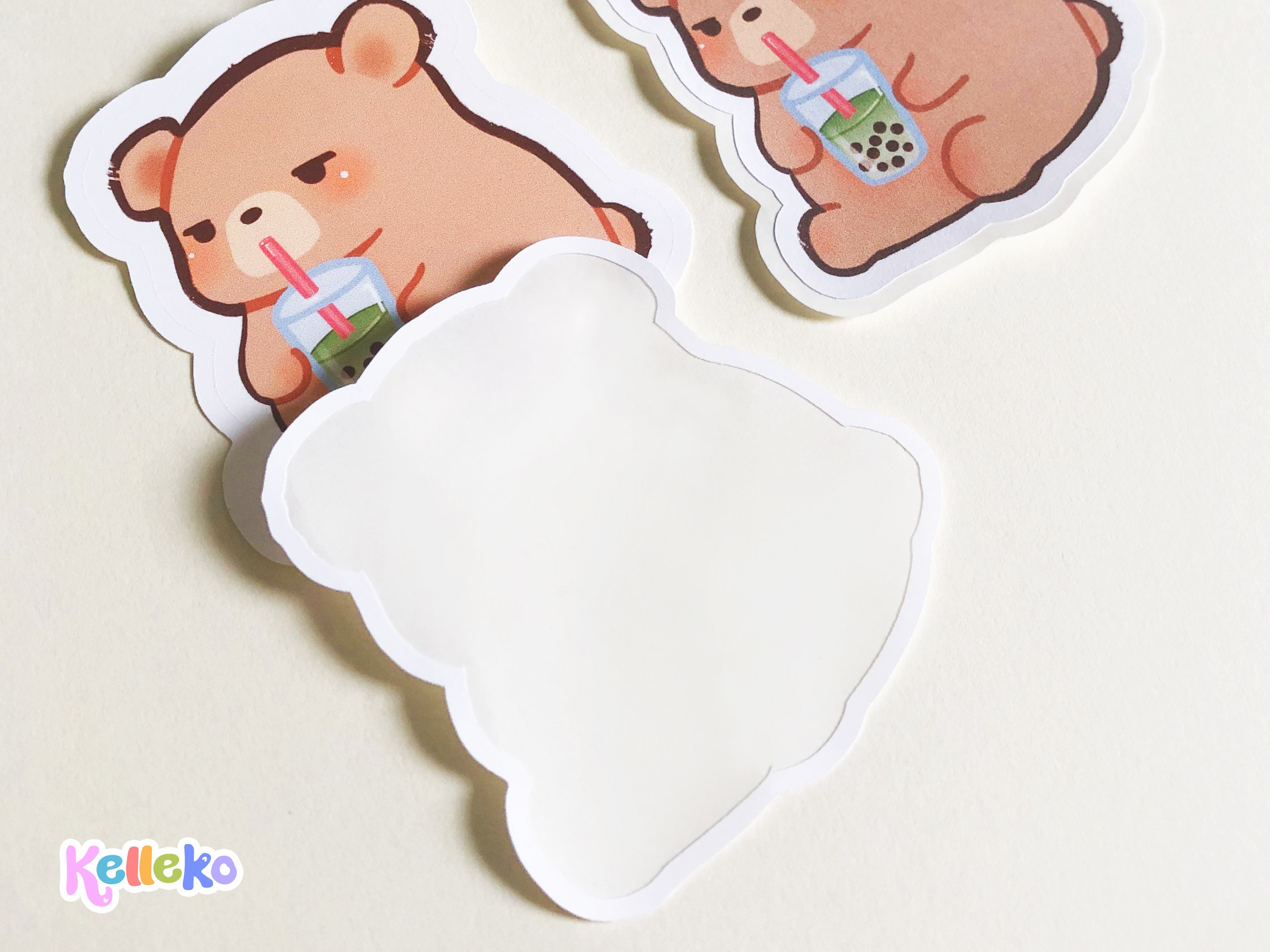 Cute Boba Bear Matte Sticker Matcha Milk Tea Weatherproof - Etsy