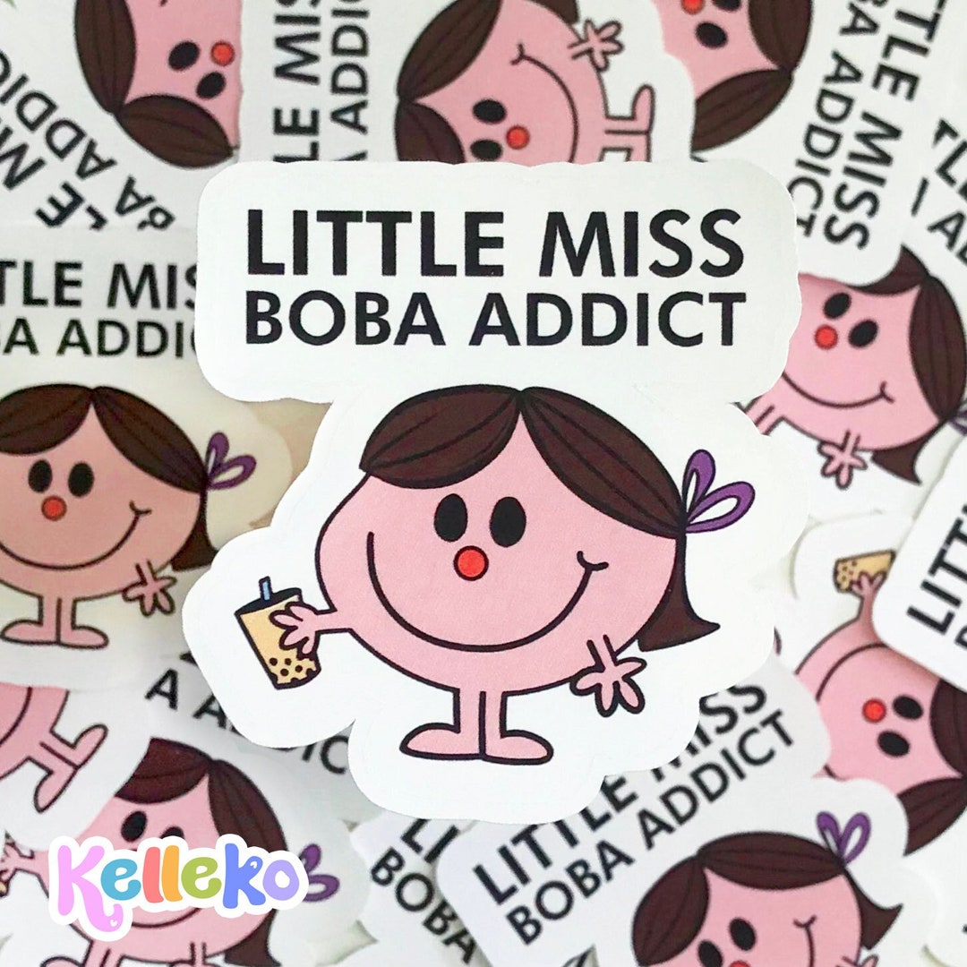 Little Miss Boba Addict Sticker | Little Miss, Mr Men, Meme, Cute ...