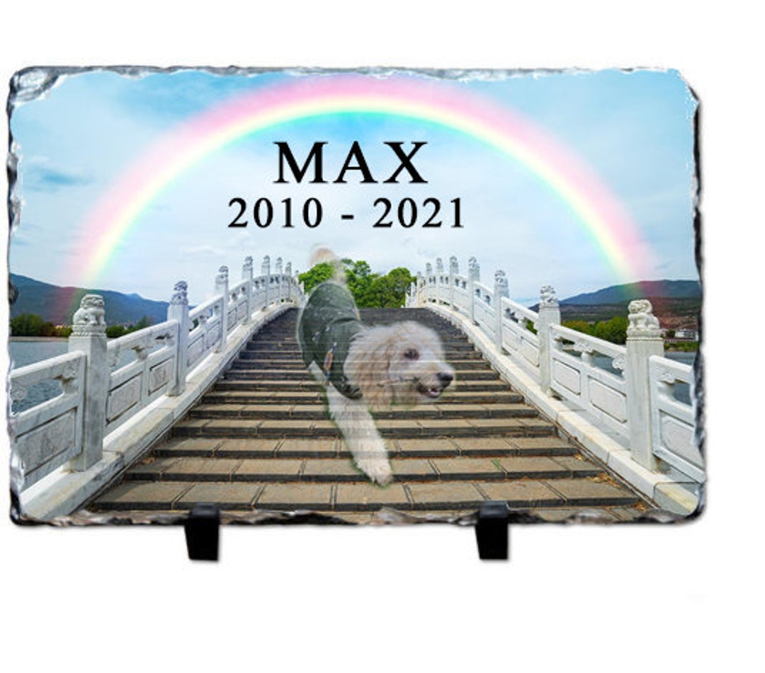 Rainbow Bridge Pet Loss Photo Rock Slate - Pet Memory , Sympathy Gift ...