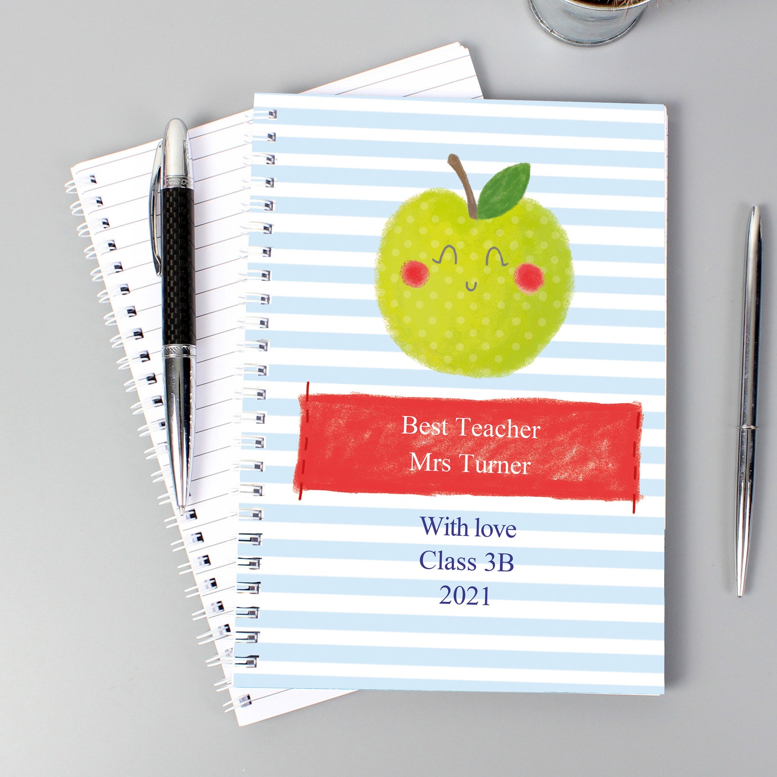 Personalised Apple for the Teacher A5 Notebook - Etsy