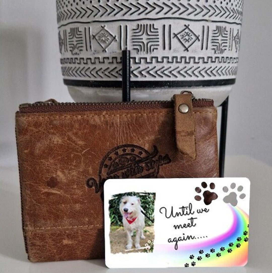 Personalised Pet Memorial Card – Wallet Keepsake, Metal Paw Print ...