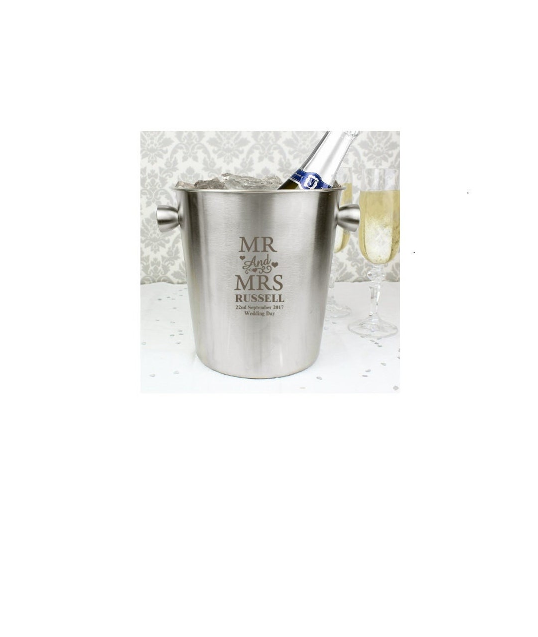Personalised Mr & Mrs Stainless Steel Ice Bucket - Etsy UK