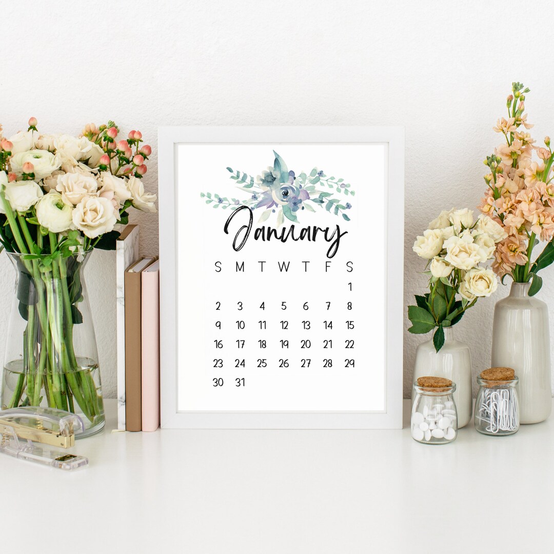 2022 PRINTABLE Calendar 2022, Wall Calendar, Printable PDF Calendar ...