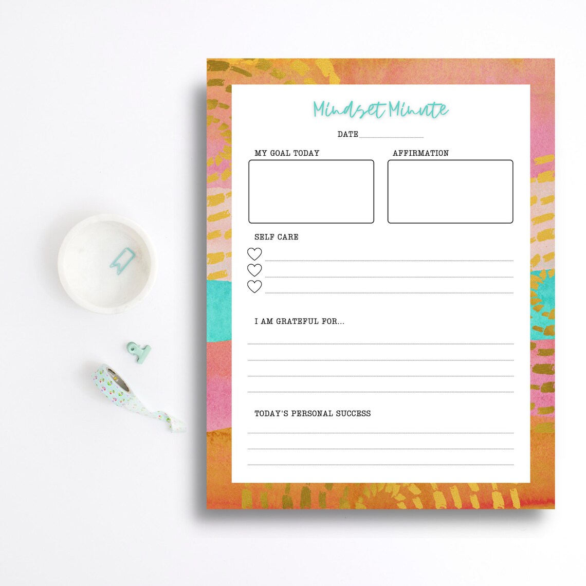 PRINTABLE mindset Minute Mindset Journal Page - Etsy
