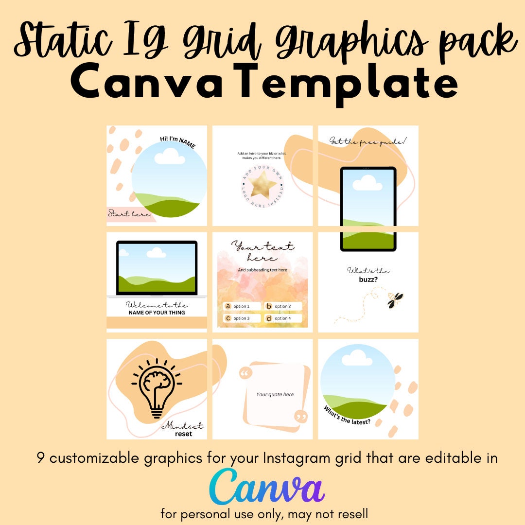 Static Instagram Grid Canva Templates Graphics Packs Instagram ...