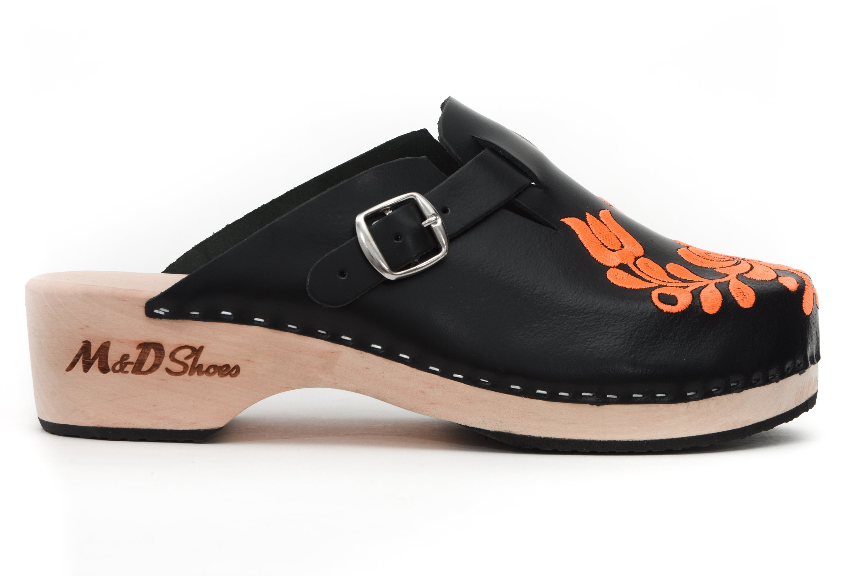 Embroidered Leather Clogs for Men Slippers Handmade - Etsy UK