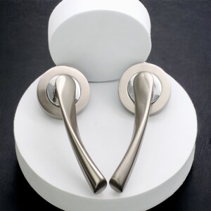 Dual Tone Twisted Lever on Round Rose Internal Door Handles Pair - Etsy