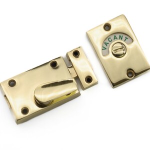 Polished Brass Bathroom Indicator Bolt Vacant Engaged Sign WC Toilet ...