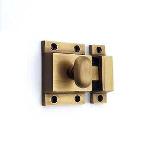 Solid Brass Cupboard Thumb Turn Catch Wardrobe Cabinet Door Sprung ...